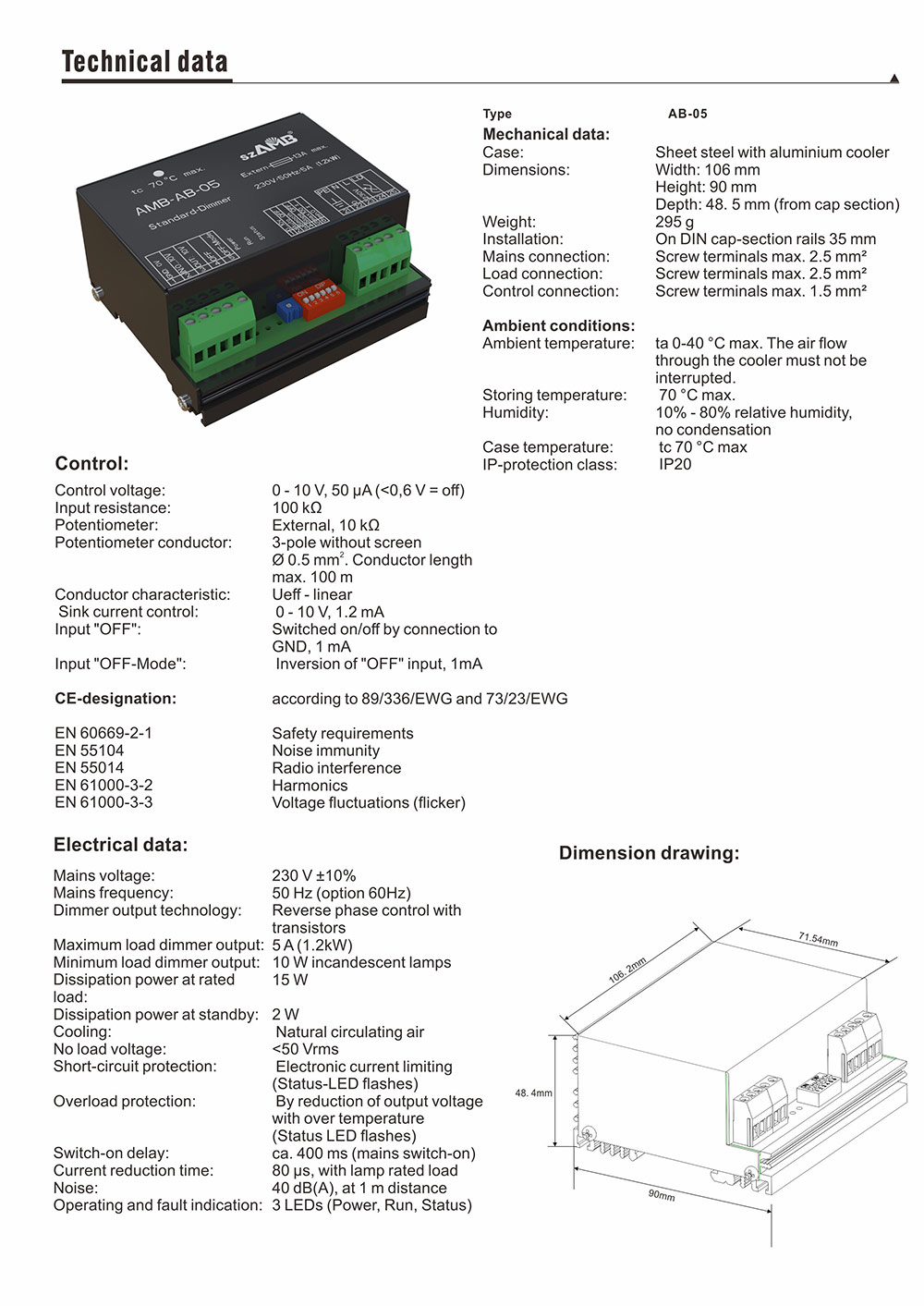 Ab 05 Dimmer Reverse Phase Control 
